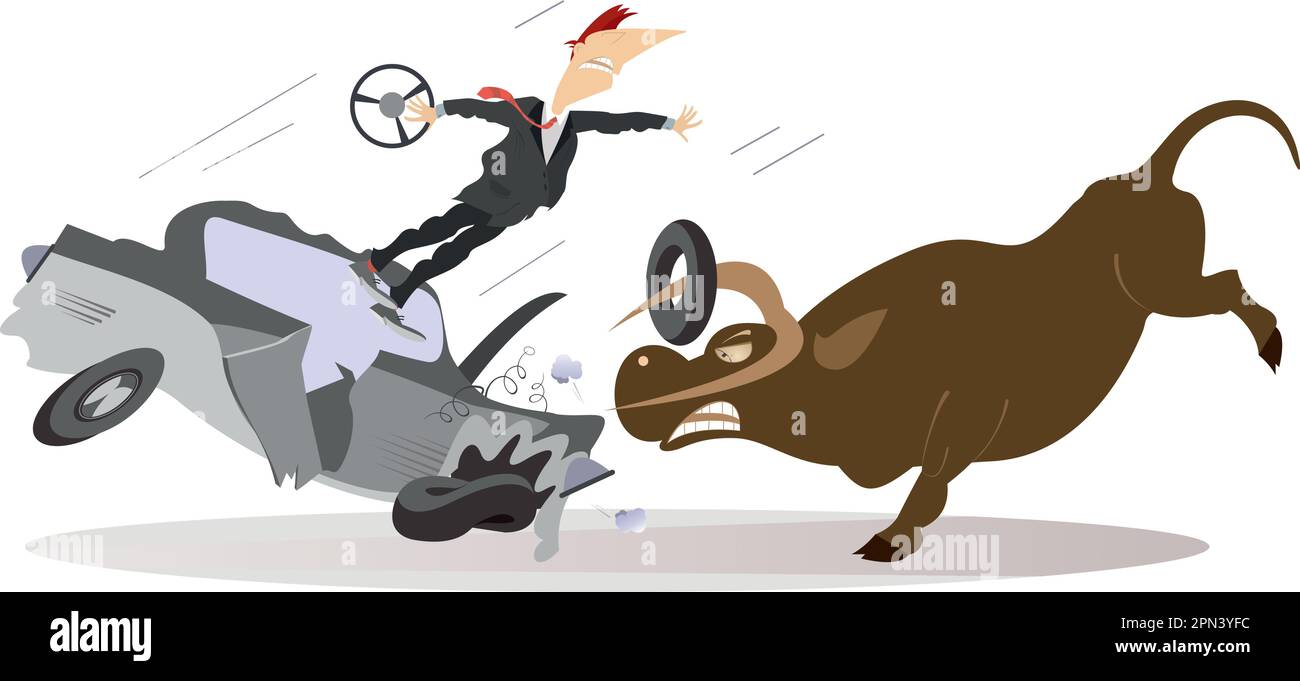 Humour accident de la route Banque d'images vectorielles - Alamy