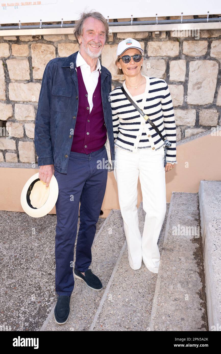 Monte Carlo, Monaco. 16th avril 2023. Jim Ratcliffe et son épouse ...