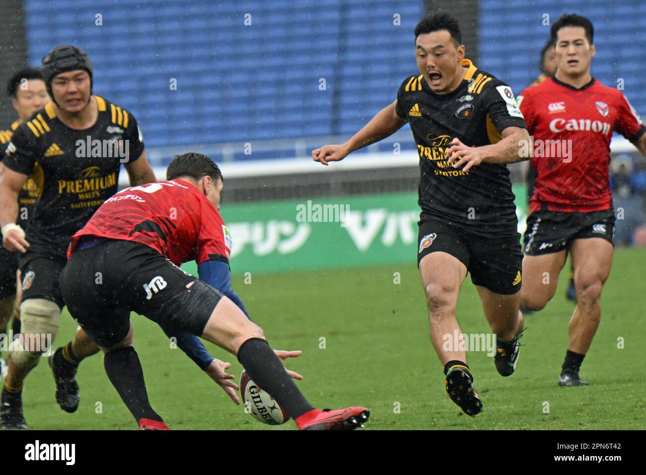 Suntory Sungoliath's Seiya Ozaki lors de la Ligue japonaise de rugby un ...