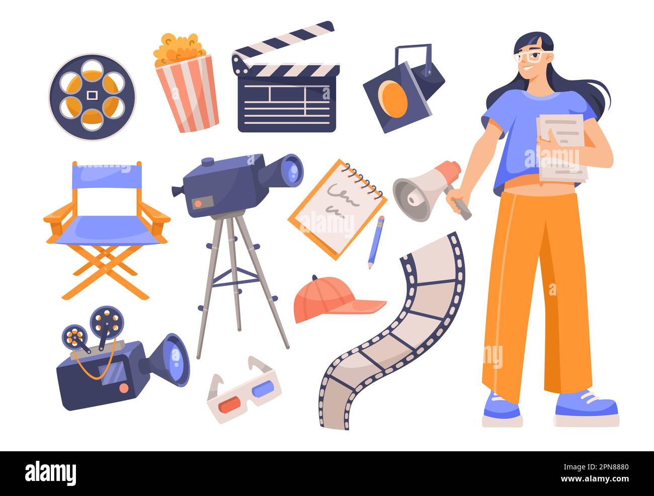 Femme cinéaste Banque d'images vectorielles - Alamy