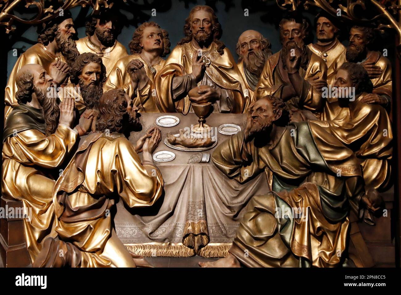 Cathédrale de Strasbourg. La dernière Cène. Le dernier repas que Jésus ...