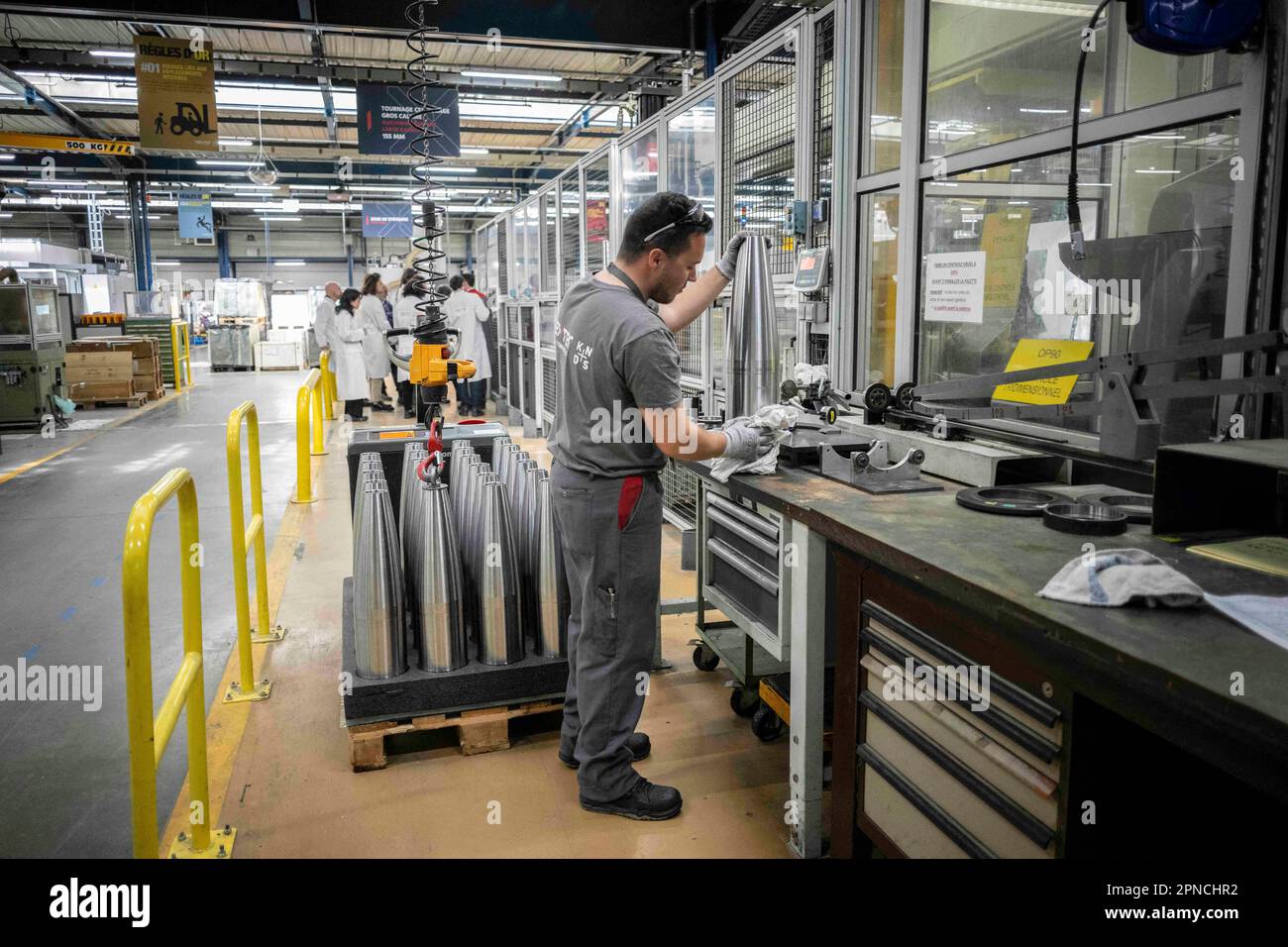 Cette photo montre une coque de 155 pour le canon Cesar fabriqué à l ...