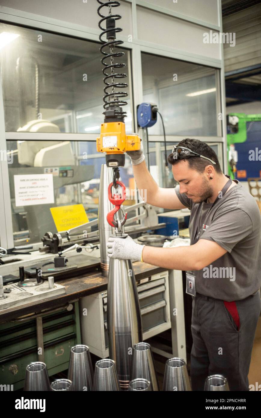 Cette photo montre une coque de 155 pour le canon Cesar fabriqué à l ...