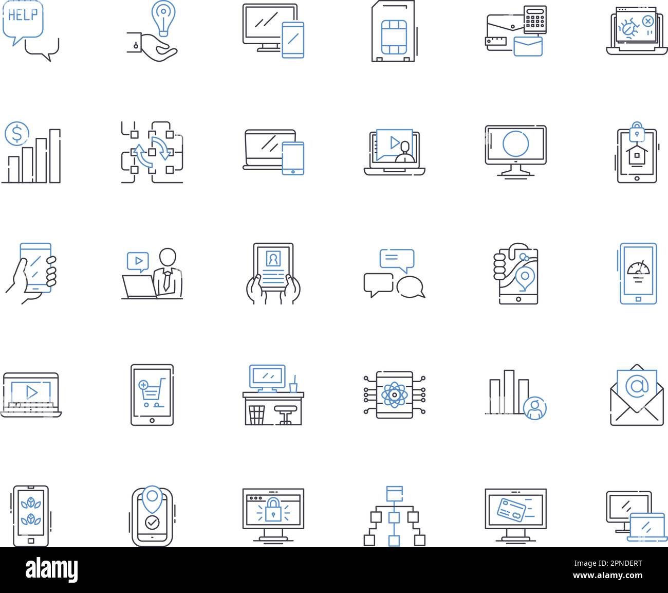 Collecte des icônes de ligne d'évaluation des risques. Danger ...