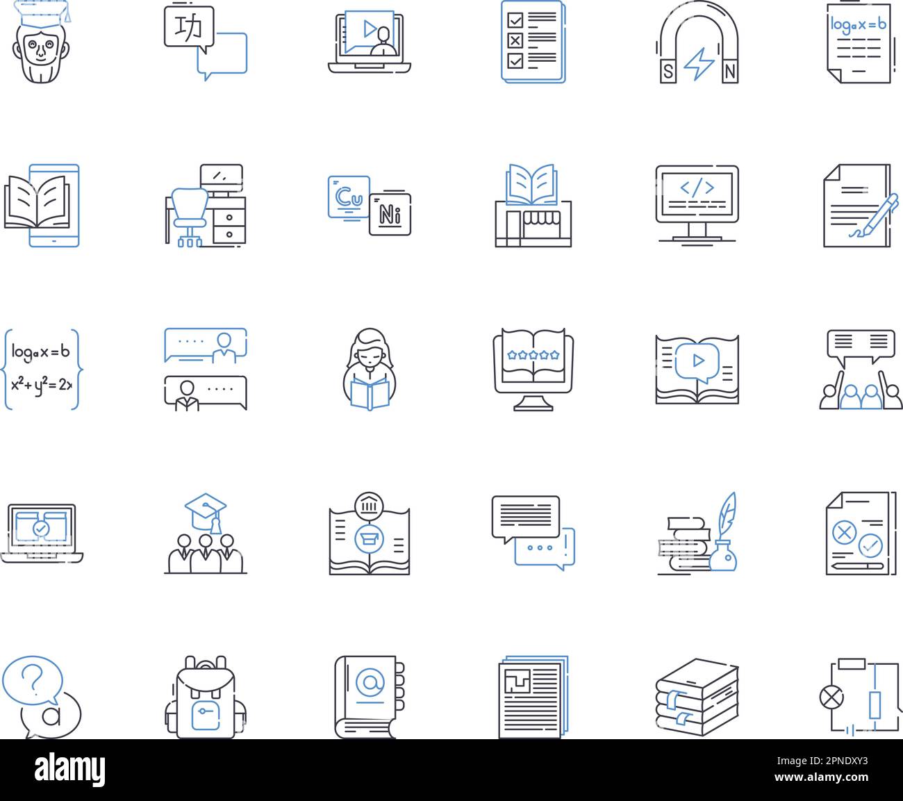 Collection d'icônes de ligne d'examen-test. Évaluation, évaluation ...
