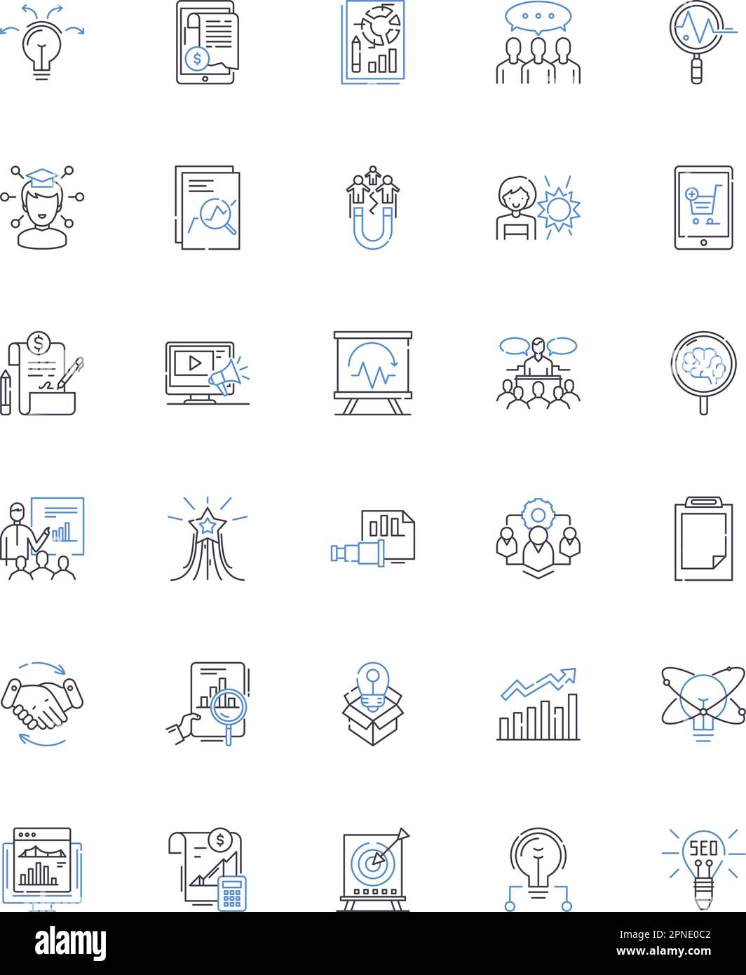 Collection d'icônes de ligne de planification des tâches. Planification ...