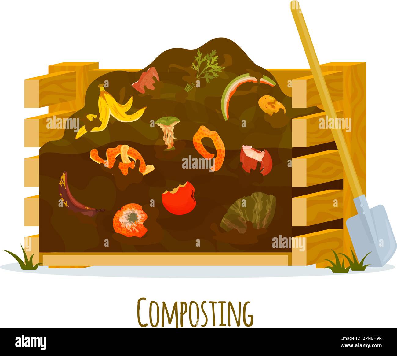 Compostage de compost isolé composition plate avec pieu avec terre et ...