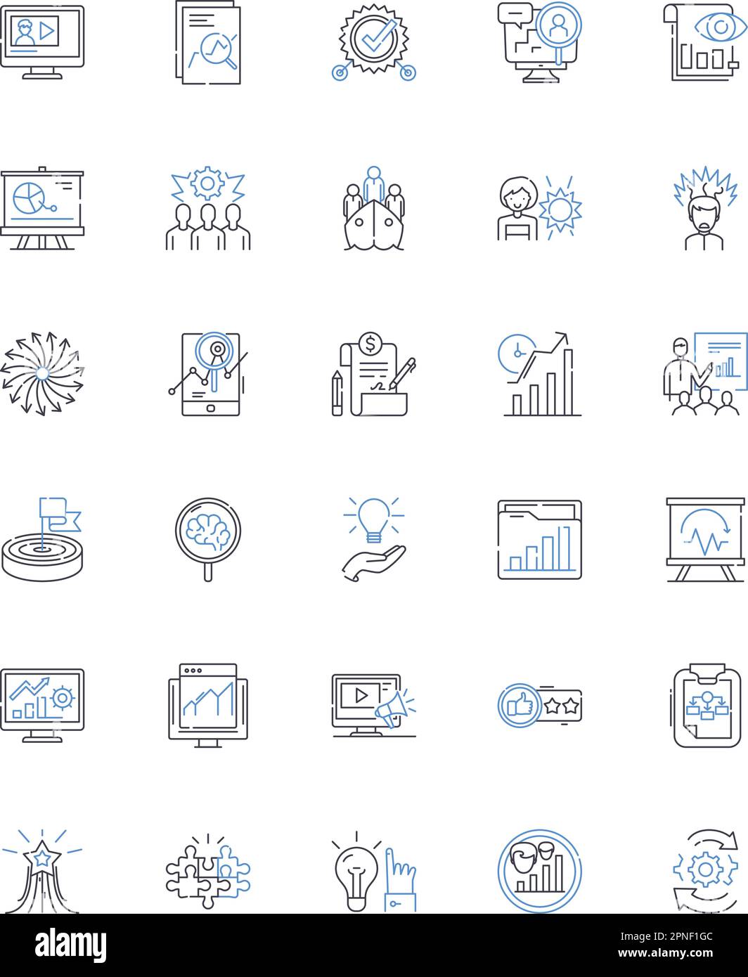 Collection d'icônes de ligne de schéma d'approche. Méthodologie ...