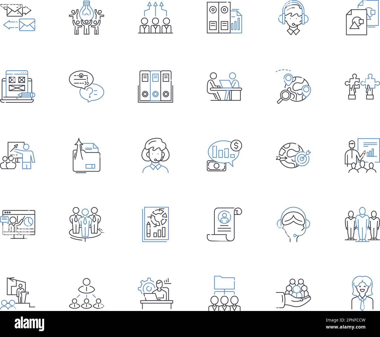Collection d'icônes de ligne du personnel de l'unité. Soldats ...