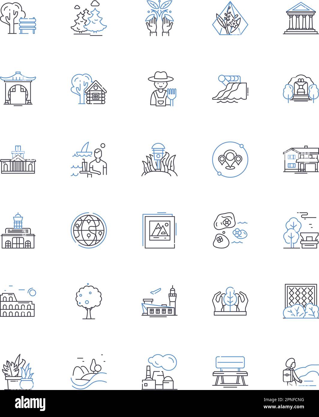 Collection d'icônes de la gamme de jardins technophiles. Intelligent ...