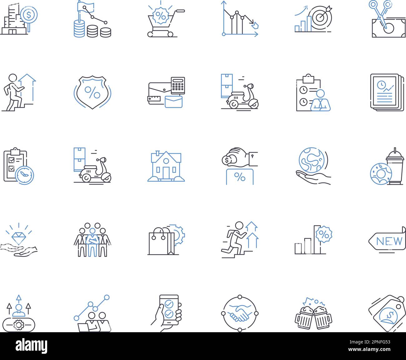 Collection d'icônes de ligne de services de projet. Planification ...