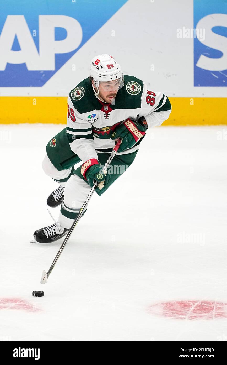 Minnesota Wild center Frederick Gaudreau controls the puck during Game ...