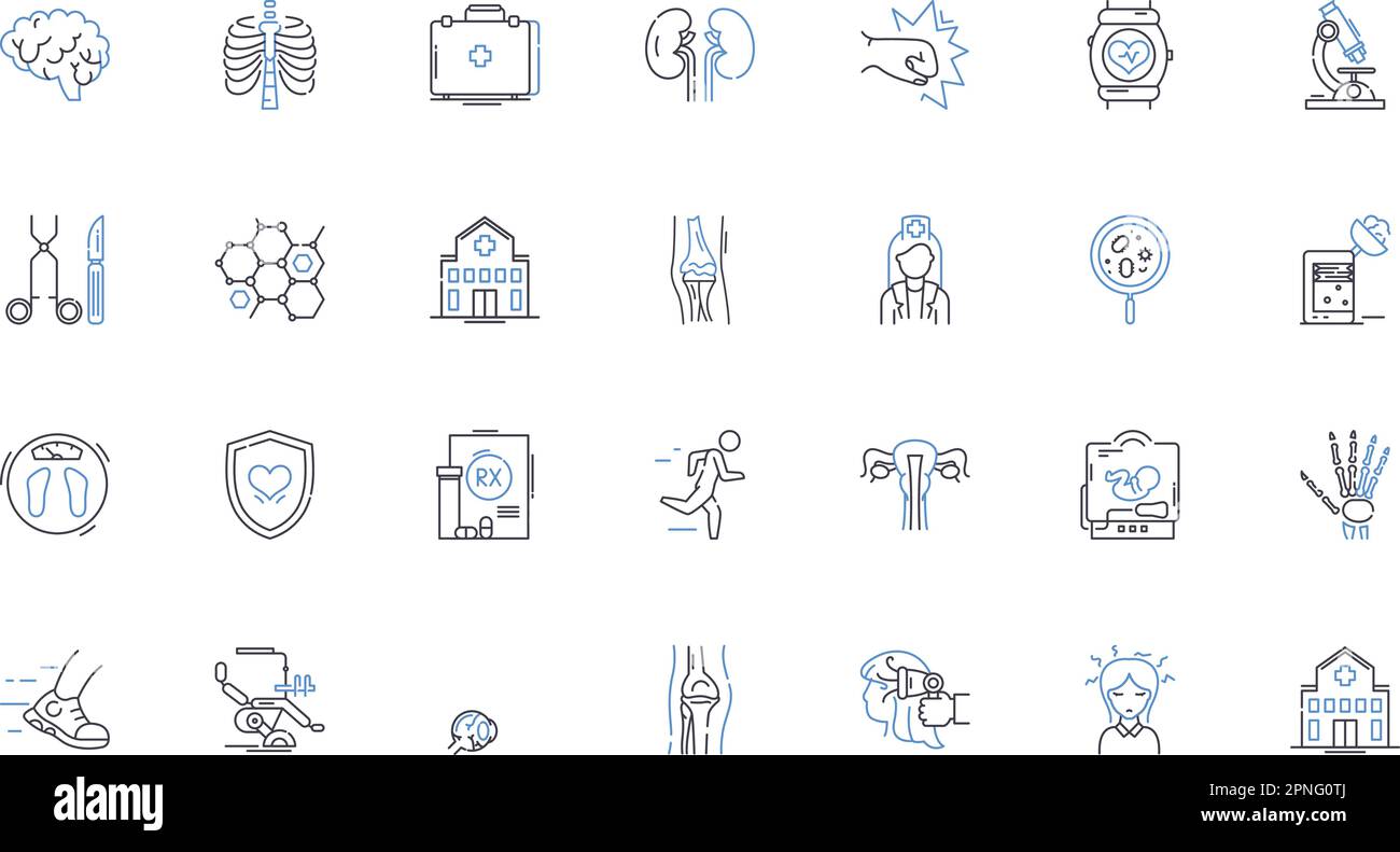 Collection d'icônes de ligne de tramage physique. Flexibilité, mobilité ...