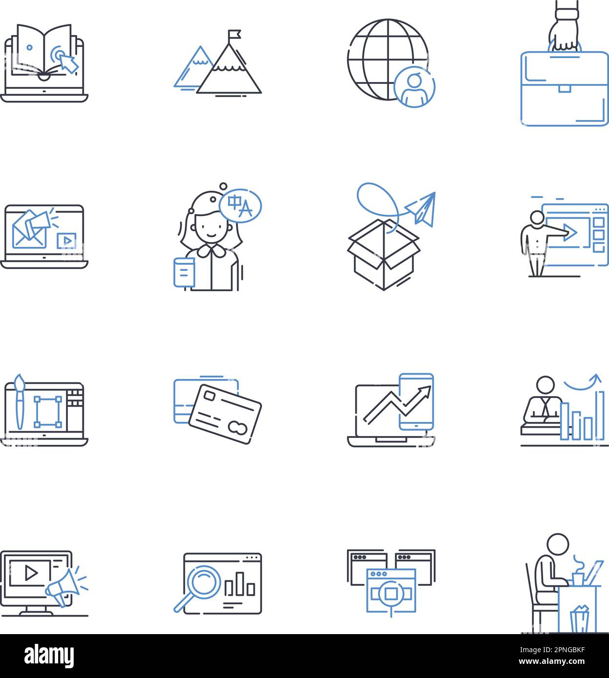 Collection Corporate Complex Line Icons. Siège social, multinationale ...