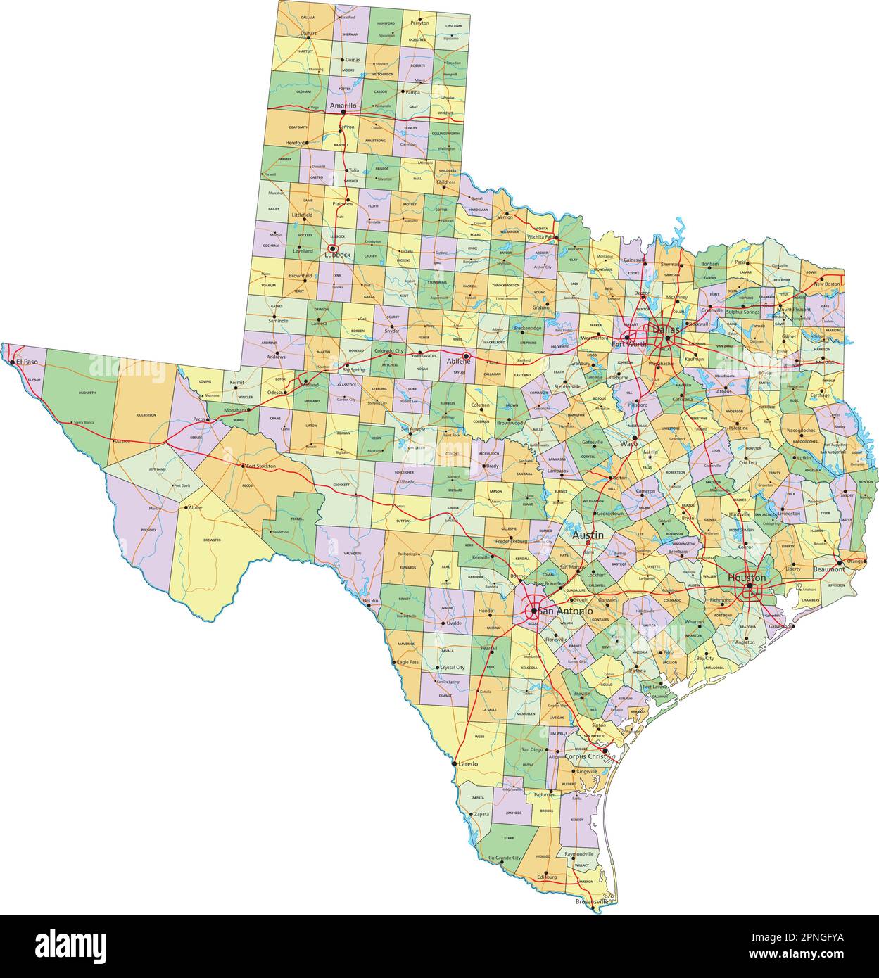 Political map of texas Banque de photographies et d’images à haute ...
