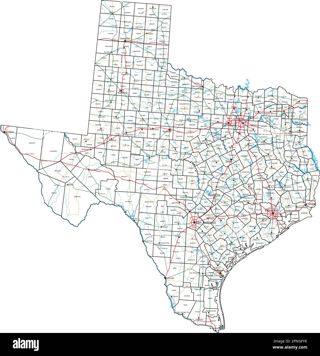Carte routière et routière du Texas. Illustration vectorielle Image ...