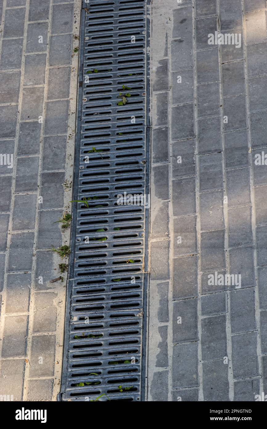 Réseau d'un système de revêtement de drainage sur un sentier de pied en ...