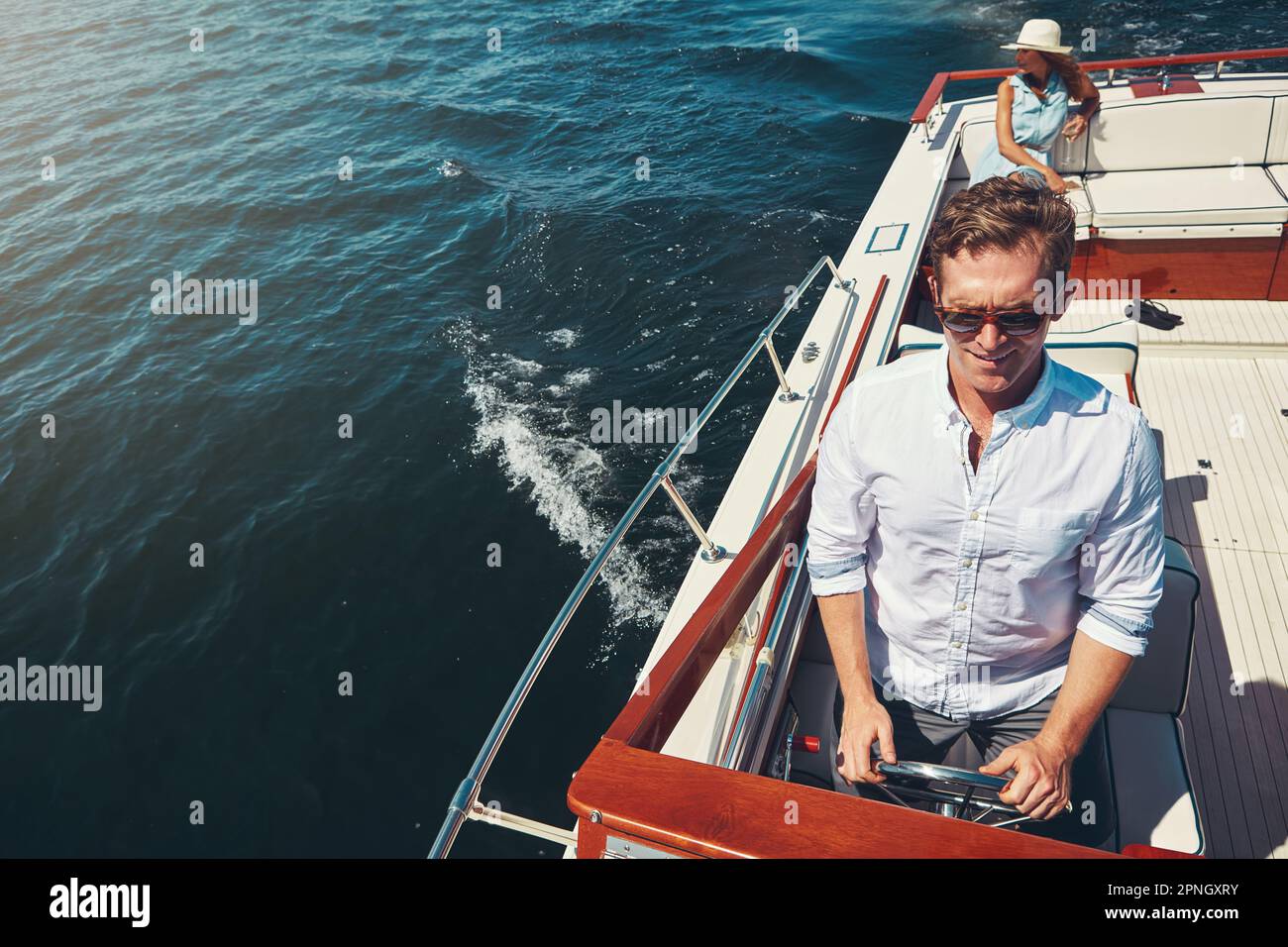 HES le capitaine de ce navire. Prise de vue en grand angle d'un beau ...