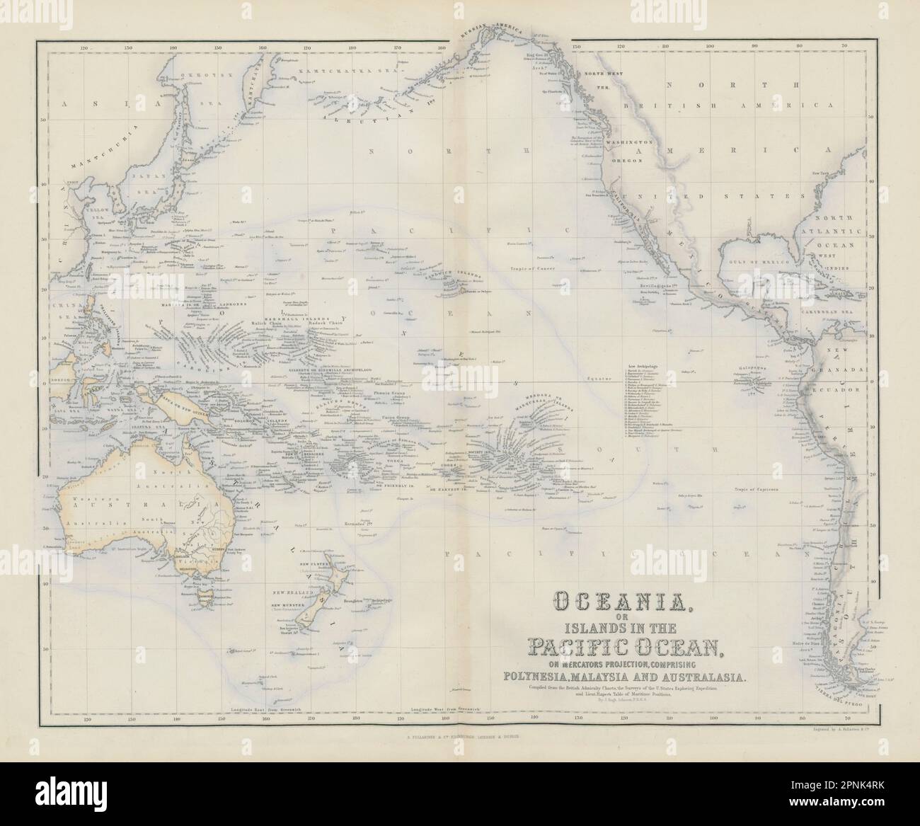 Carte des îles de l'océan pacifique Banque de photographies et d’images ...