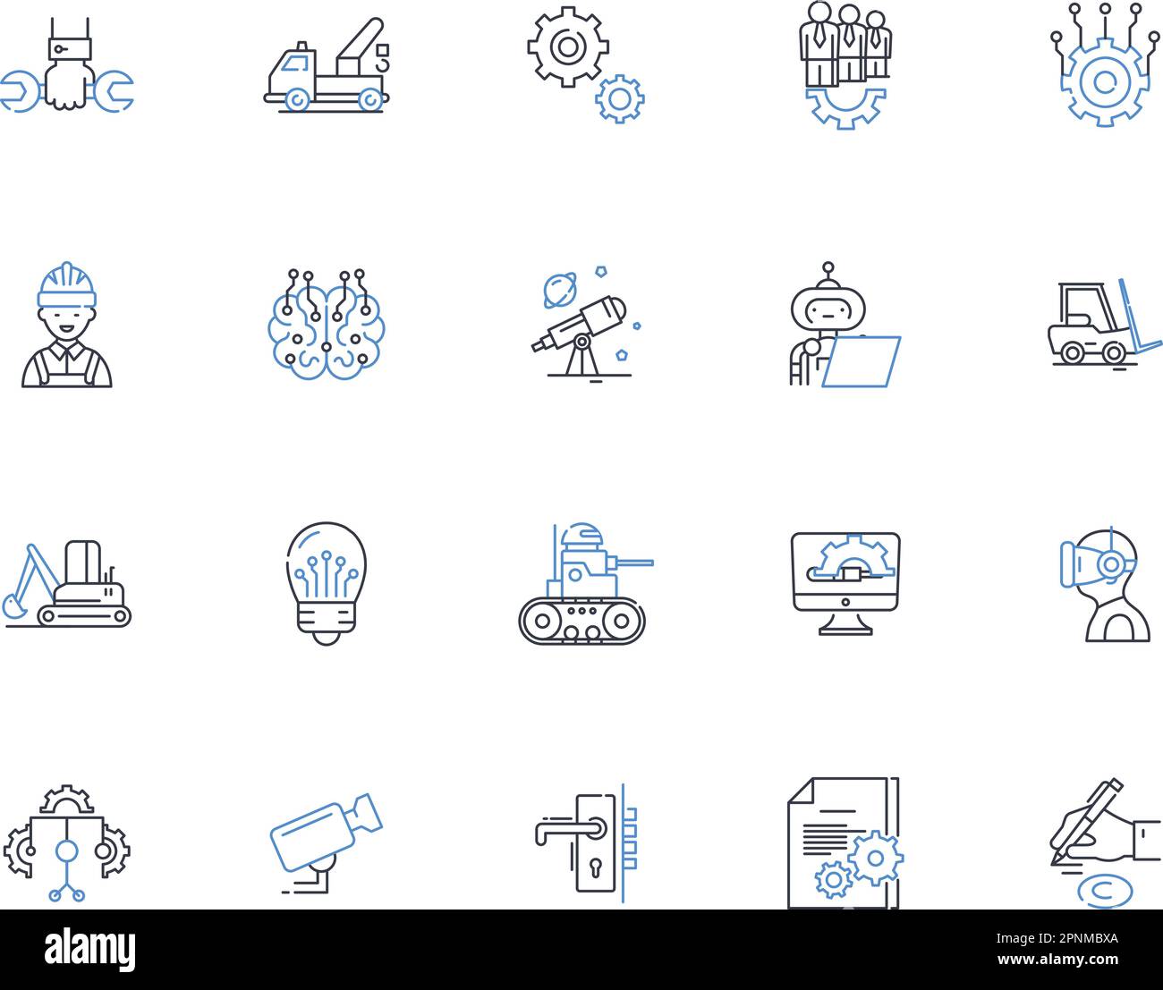 Collection d'icônes de ligne de couple. Rotation, Force, moment, force ...