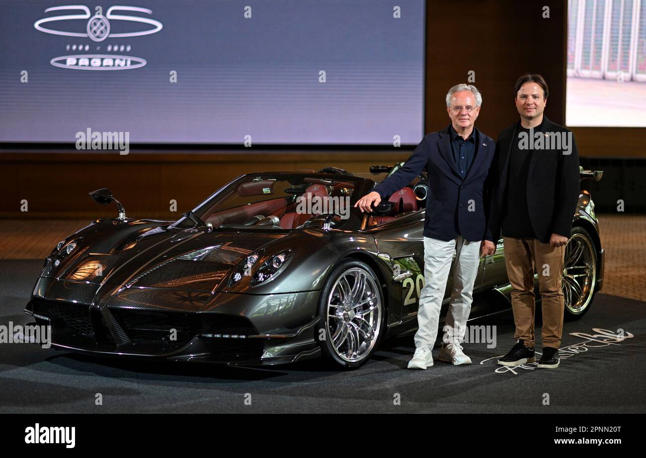 Pagani Automobili founder and chief executive Horacio Pagani (left) and ...