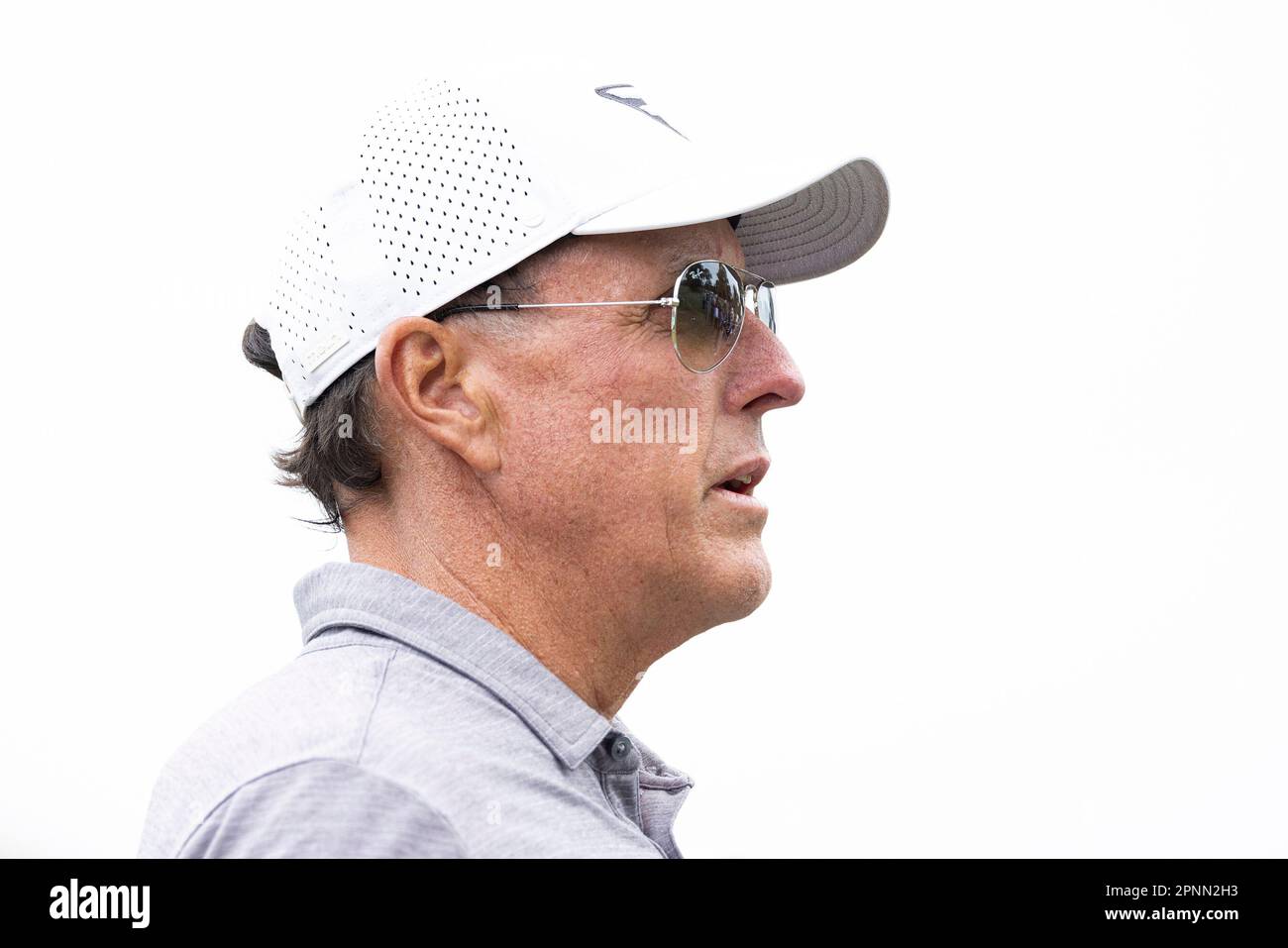 Captain Phil Mickelson of HyFlyers GC waits on the first hole during ...