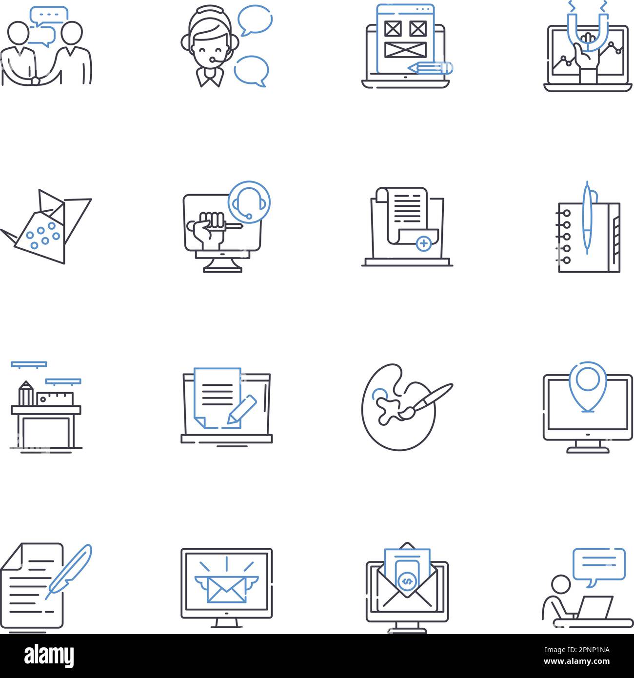 Collection d'icônes de ligne du tutoriel. Étapes, Guide, leçons ...