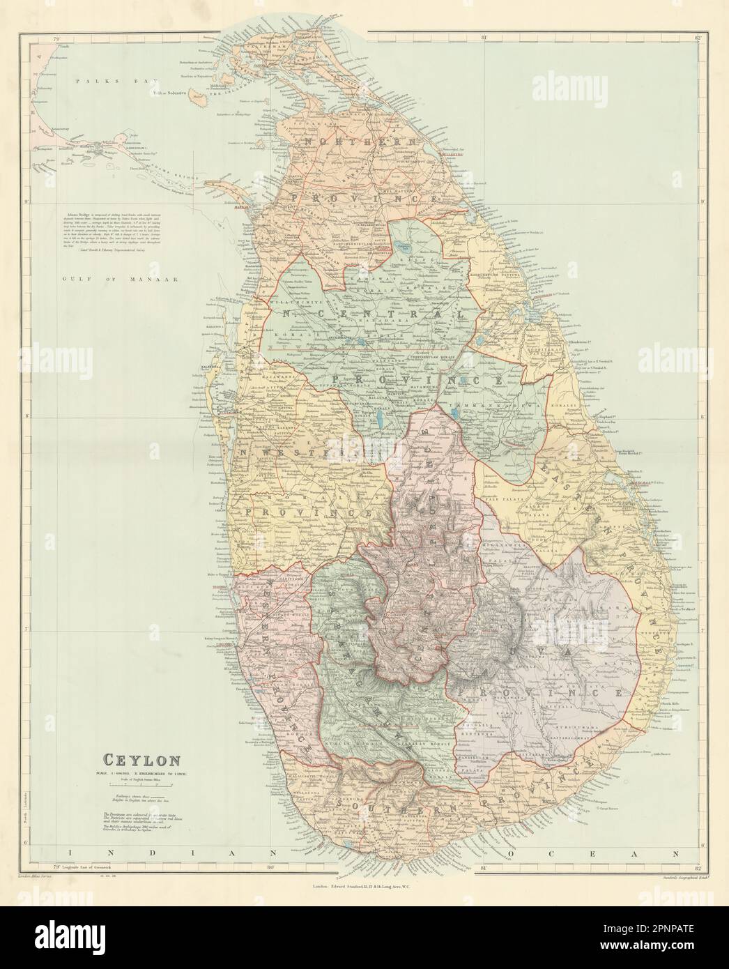 Old map of ceylon Banque de photographies et d’images à haute ...