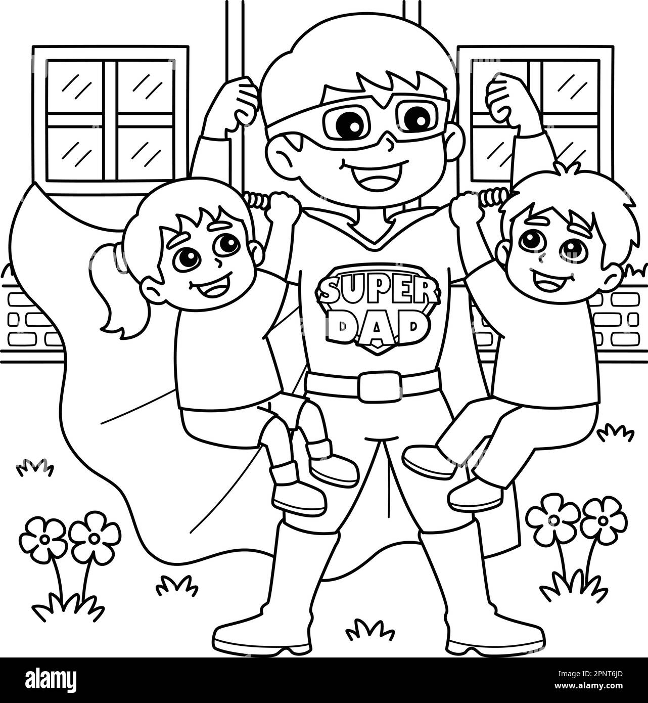 Page de coloriage Super papa de la fête des pères pour les enfants ...
