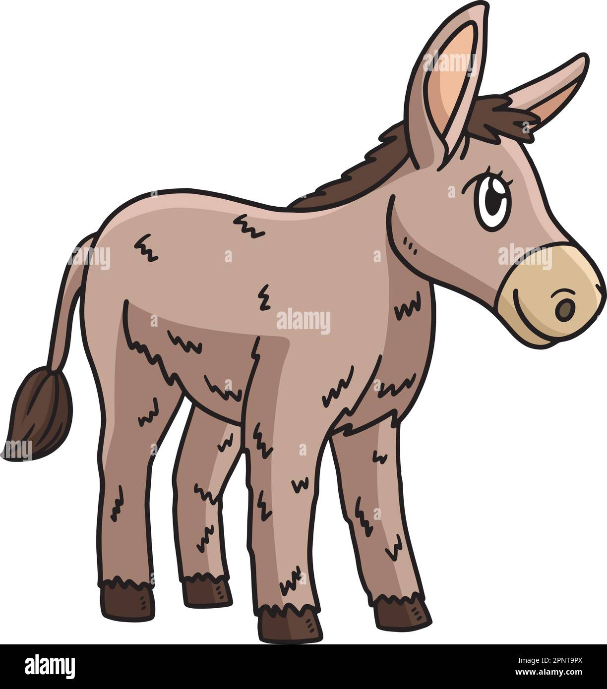 Illustration de la partie en couleur du dessin animé Donkey Cartoon ...