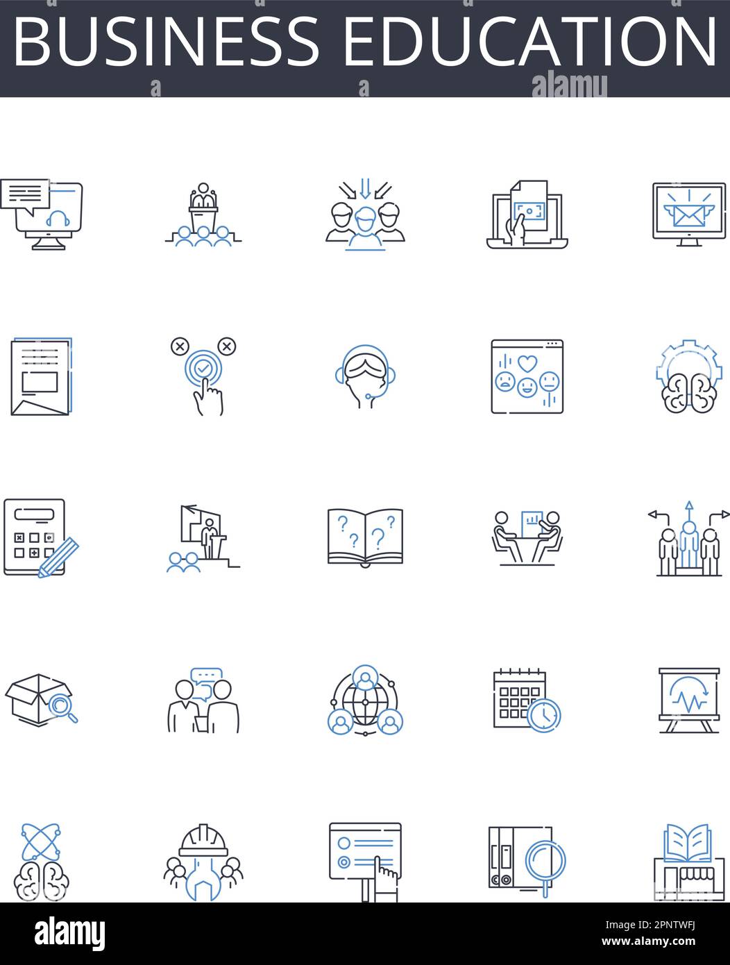 Collection d'icônes de la ligne de formation professionnelle. Formation ...
