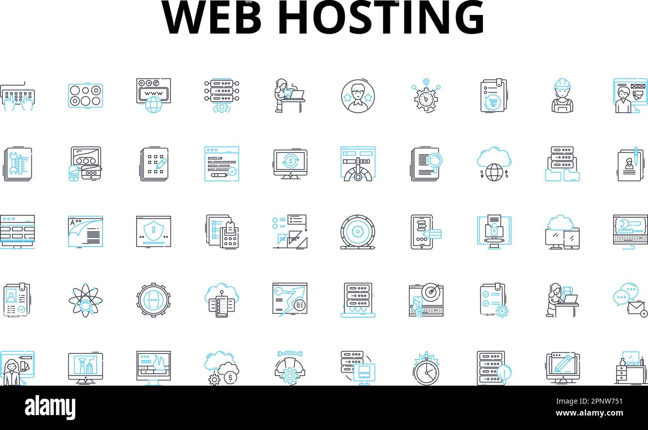 Ensemble d'icônes linéaires d'hébergement Web. Serveur, hébergement ... Ensemble d'icônes linéaires d'hébergement Web. Serveur, hébergement ...