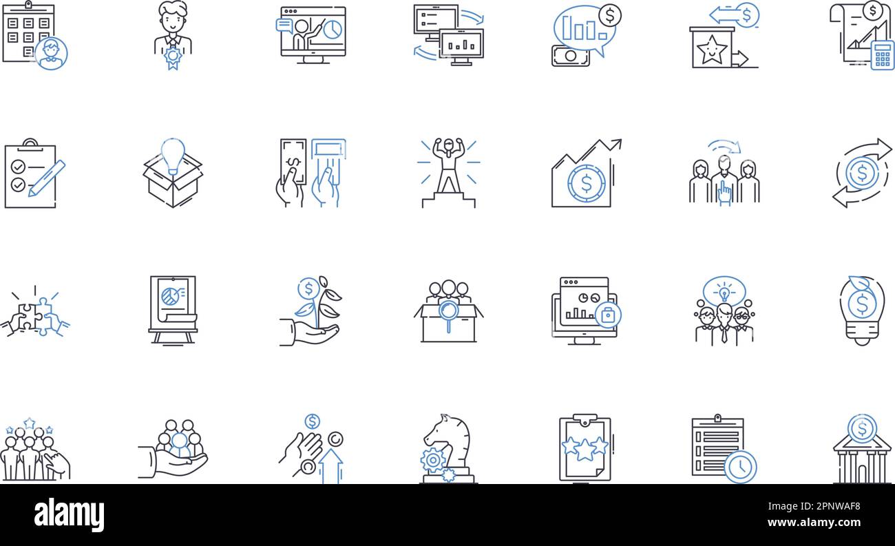 Collection d'icônes de ligne d'optimisation des tâches. Rationalisation ...