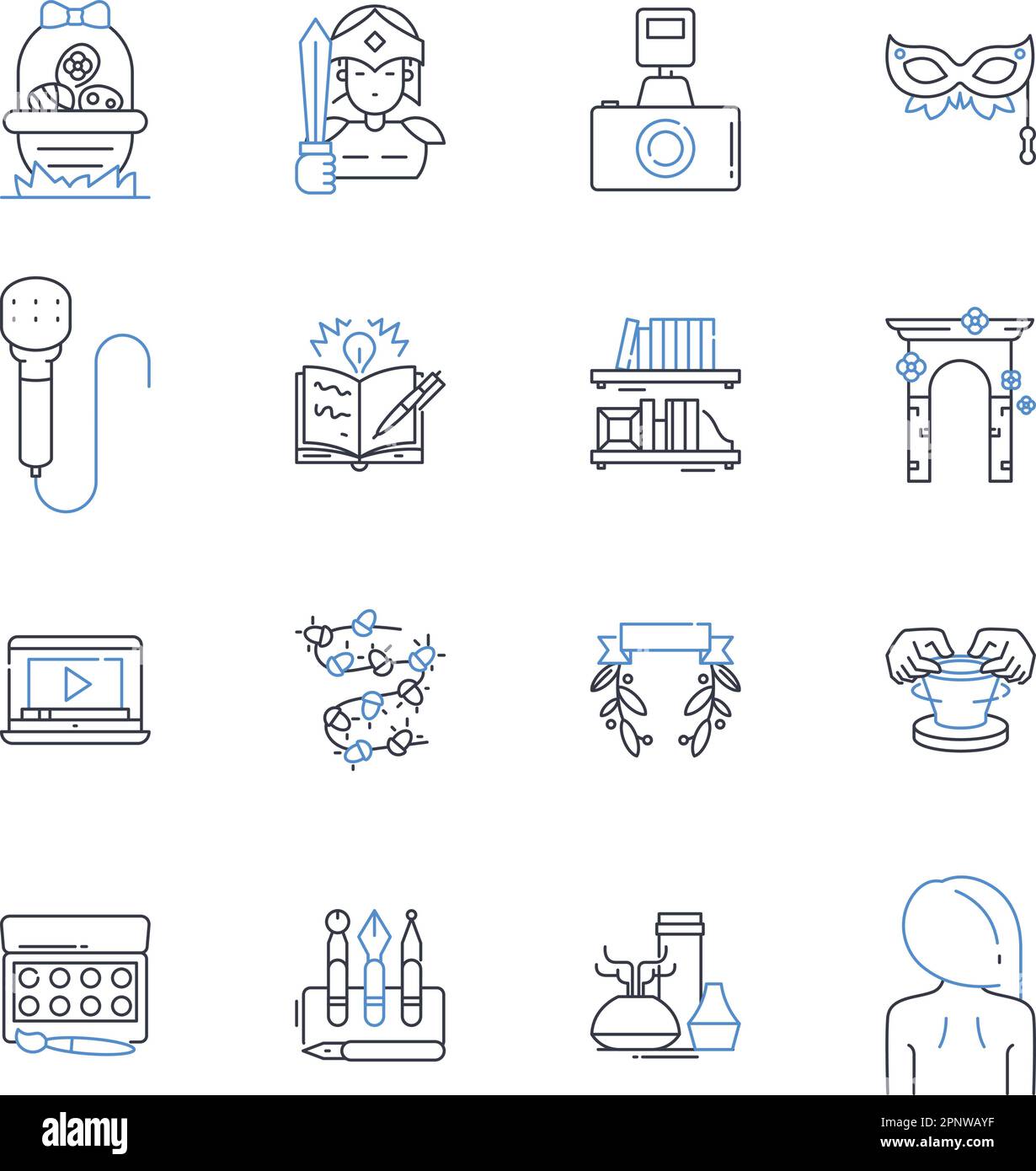 Collection d'icônes de ligne de manœuvre stratégique. Tactique ...