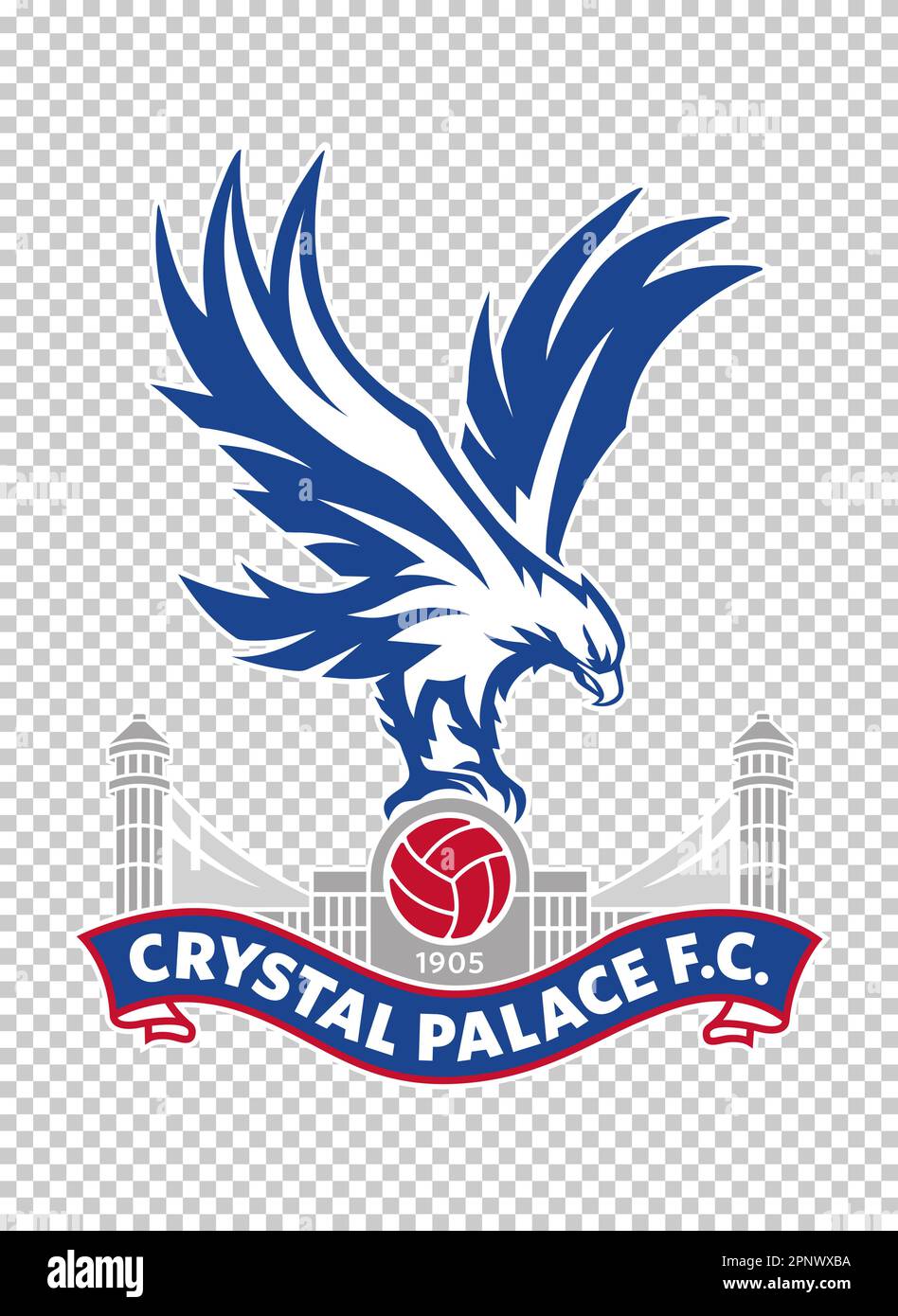 Emblème du club de football Crystal Palace England sur fond transparent ...