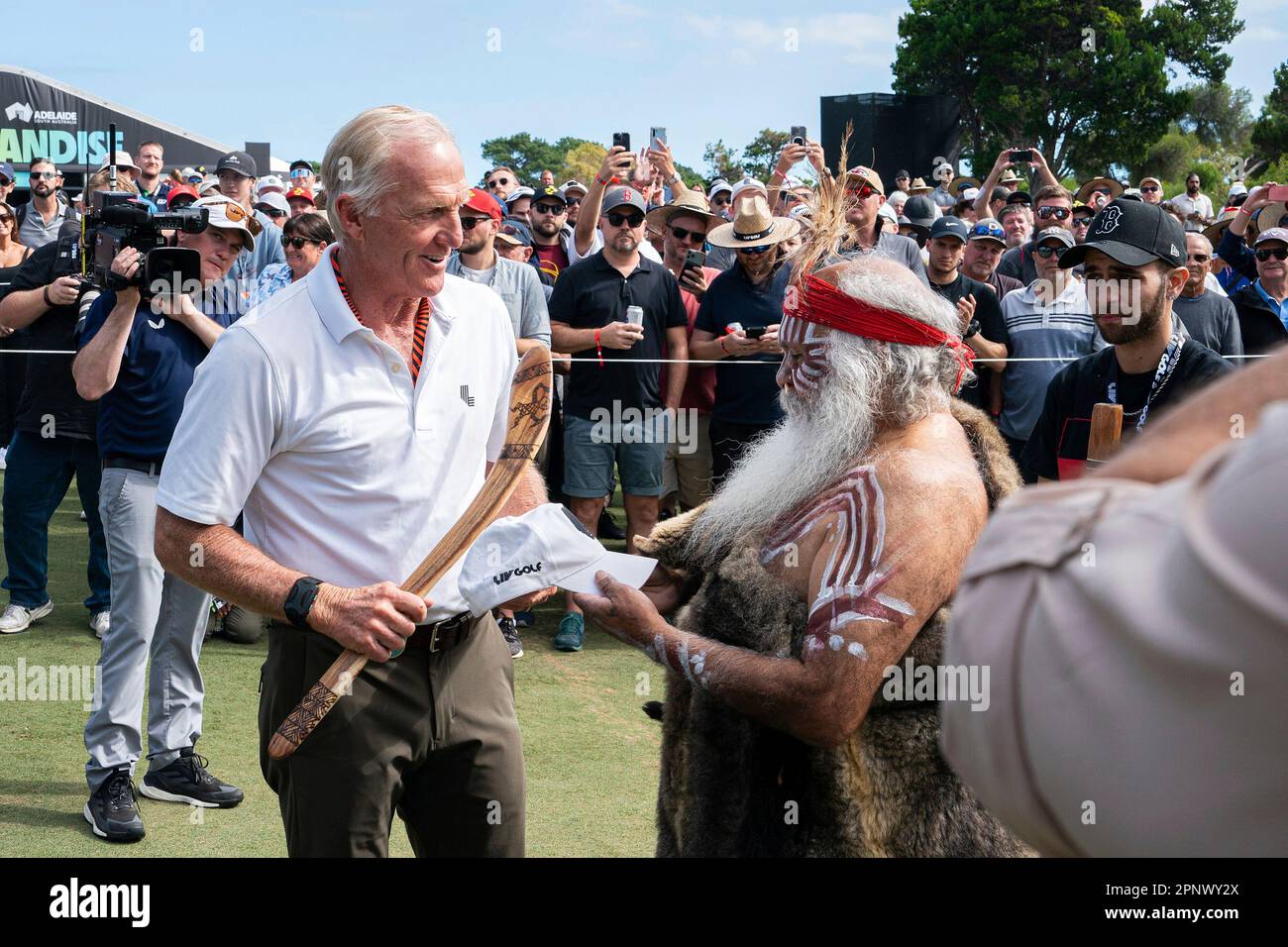 LIV Golf CEO, Greg Norman, Uncle Moogie Sumner and Scott Rathman Jr ...