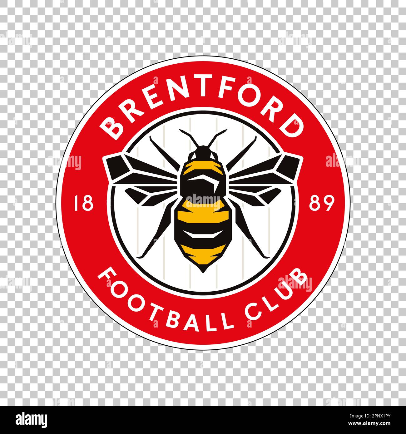 Emblème du club de football de Brentford England sur fond transparent ...