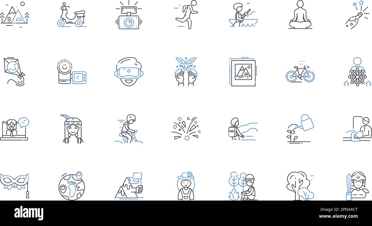 Collection quotidienne d'icônes de ligne de routine. Réveil, exercice ...