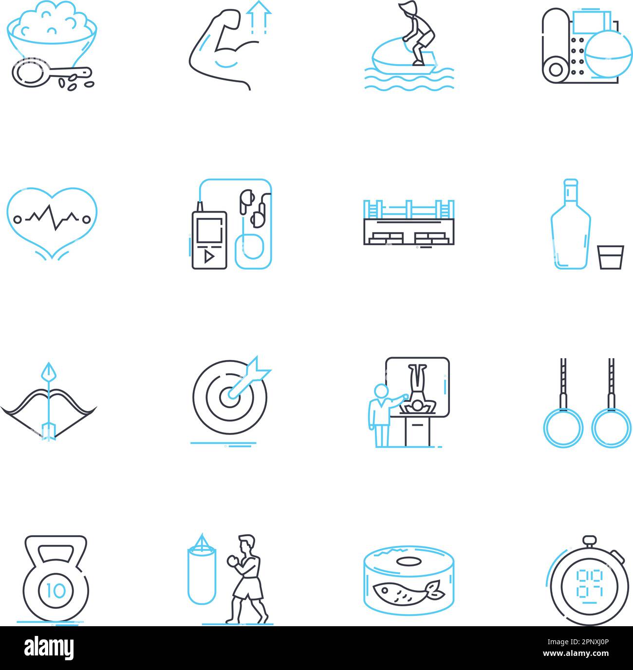 Ensemble d'icônes linéaires d'apport alimentaire. Nutrition ...