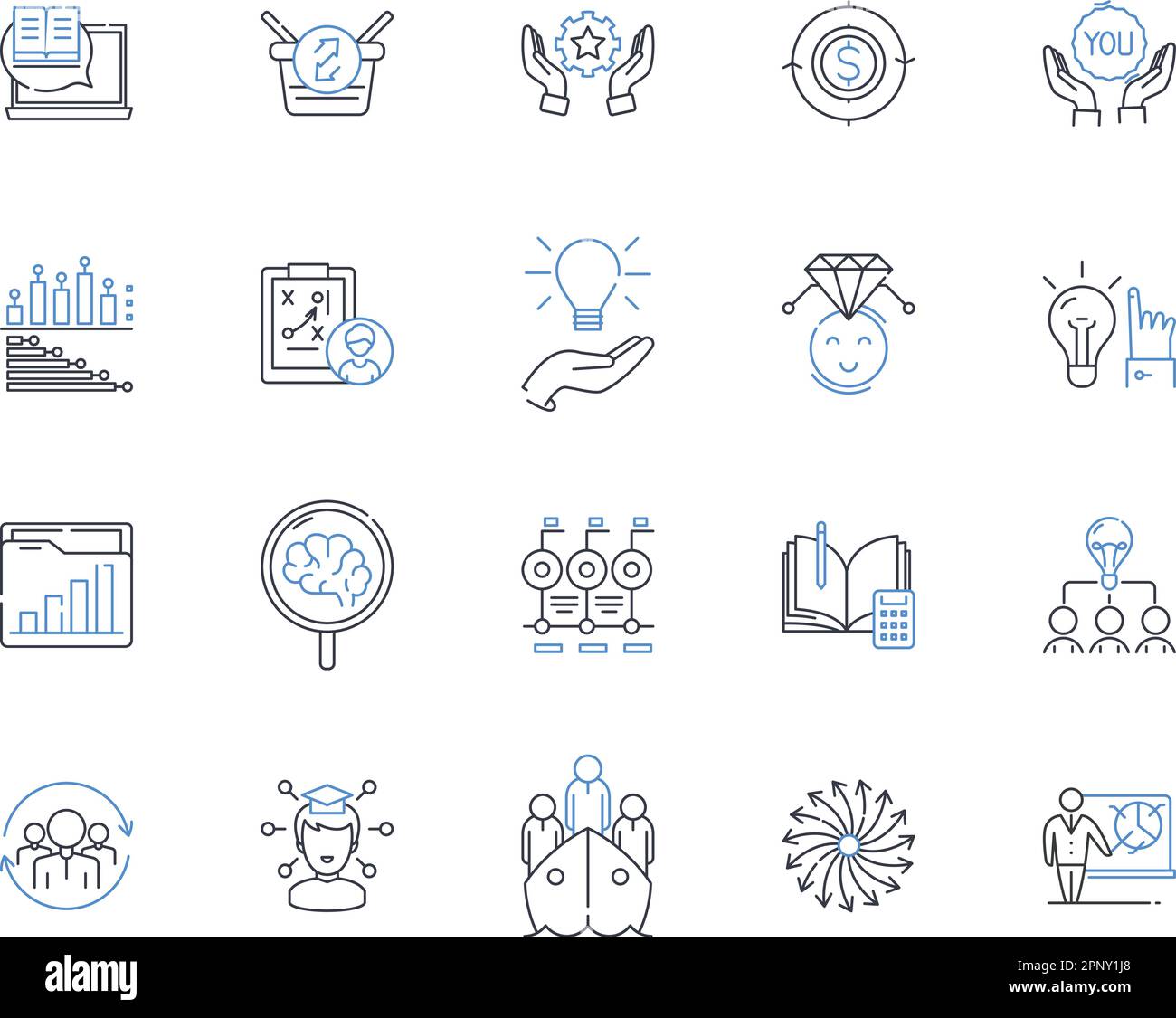 Collecte des icônes de ligne Data Analytics. Aperçus, métriques ...