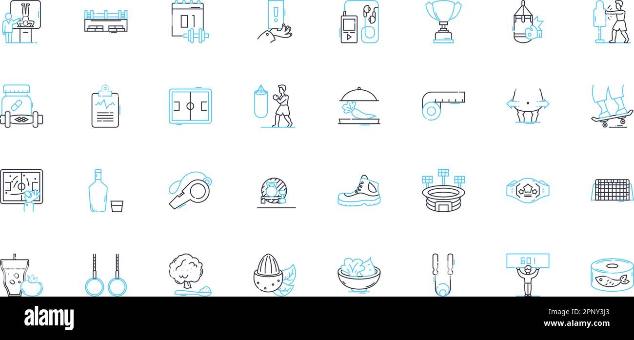 Ensemble d'icônes linéaires d'apport alimentaire. Nutrition ...