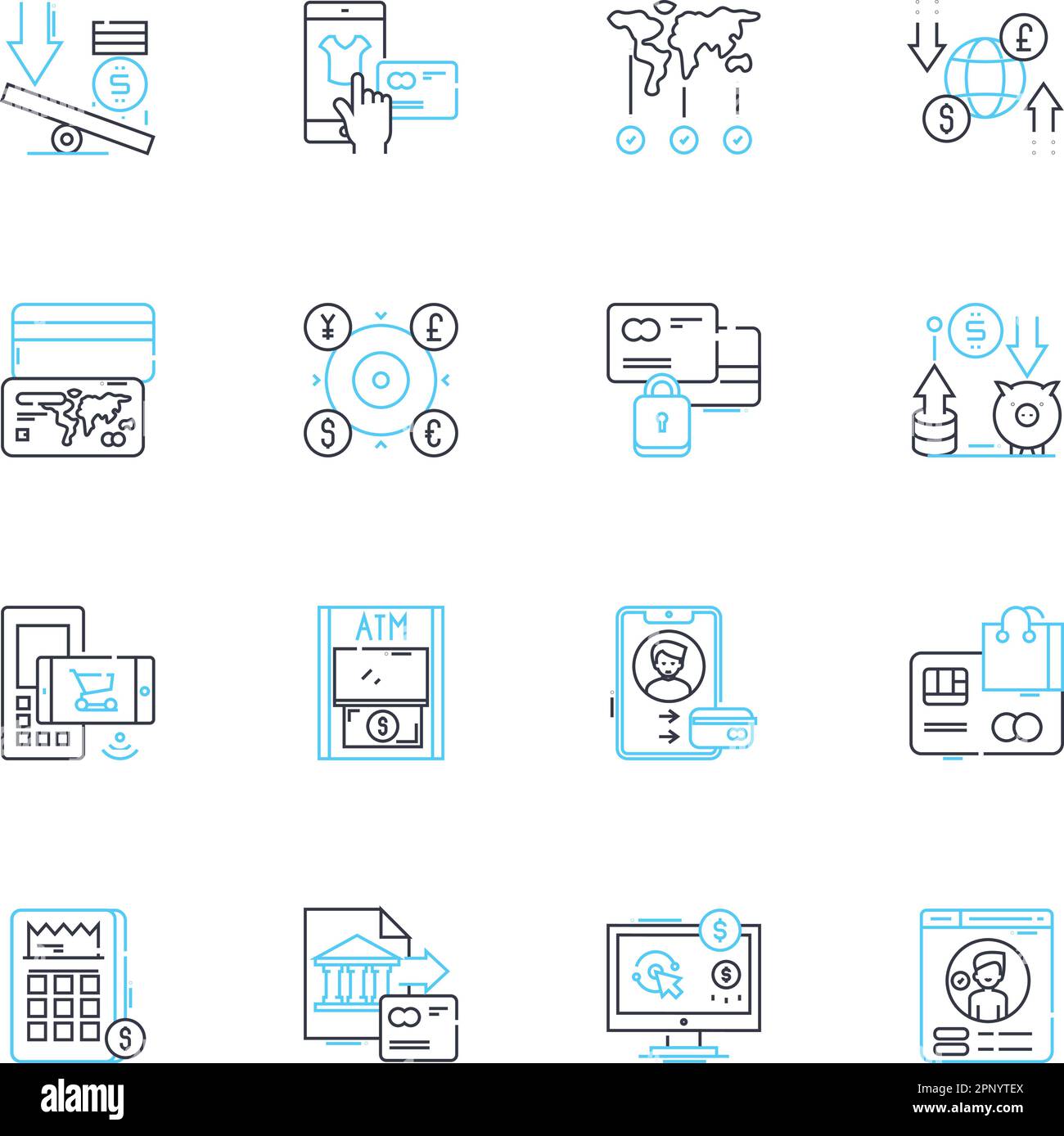 Jeu d'icônes linéaires de fonds de capital. Investissement ...