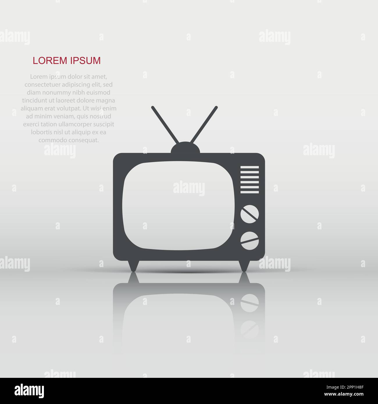 Icône TV vectorielle de style plat. Pictogramme d'illustration du ...