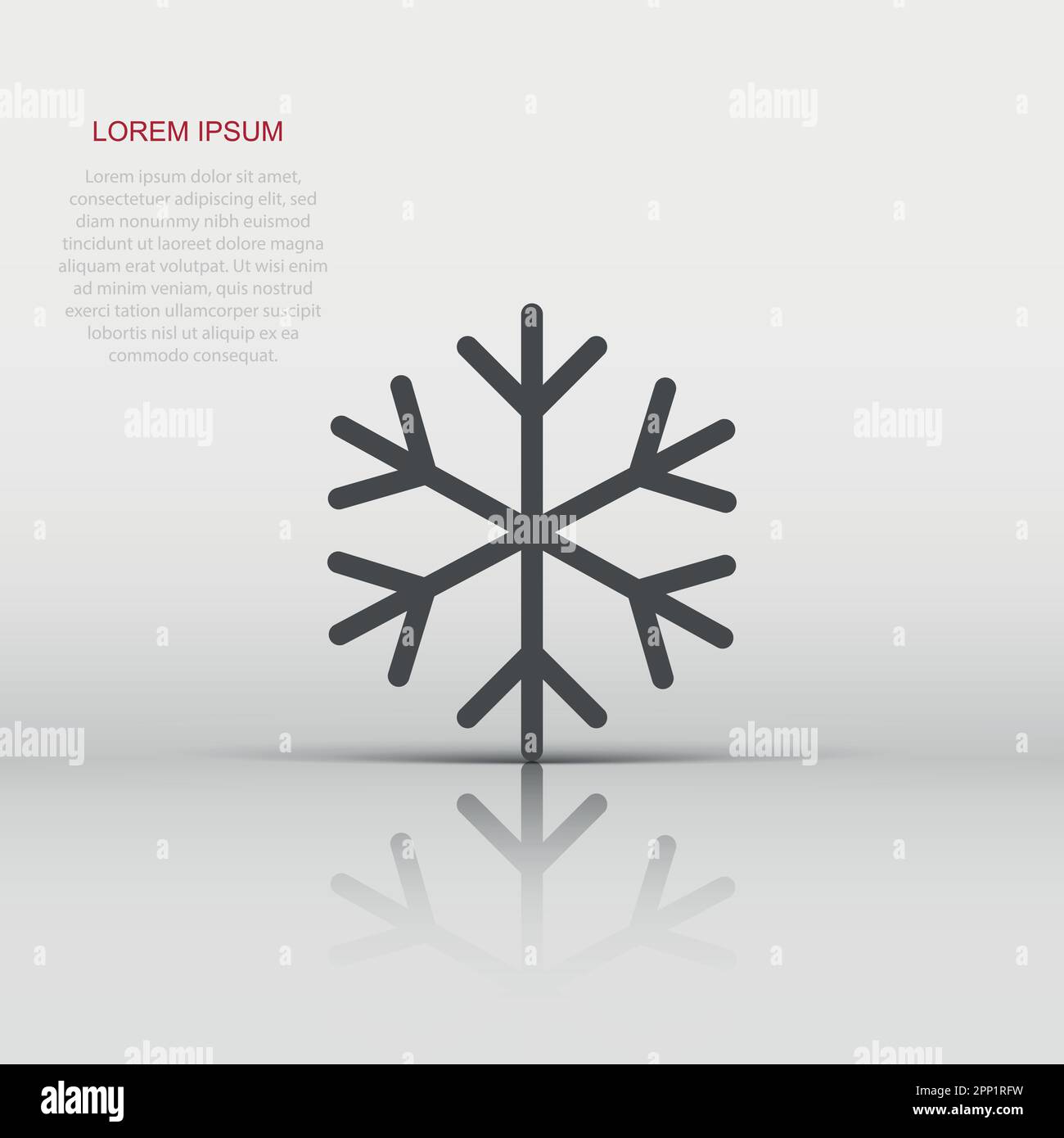Icône en forme de flocon de neige vectoriel de style plat. Pictogramme ...