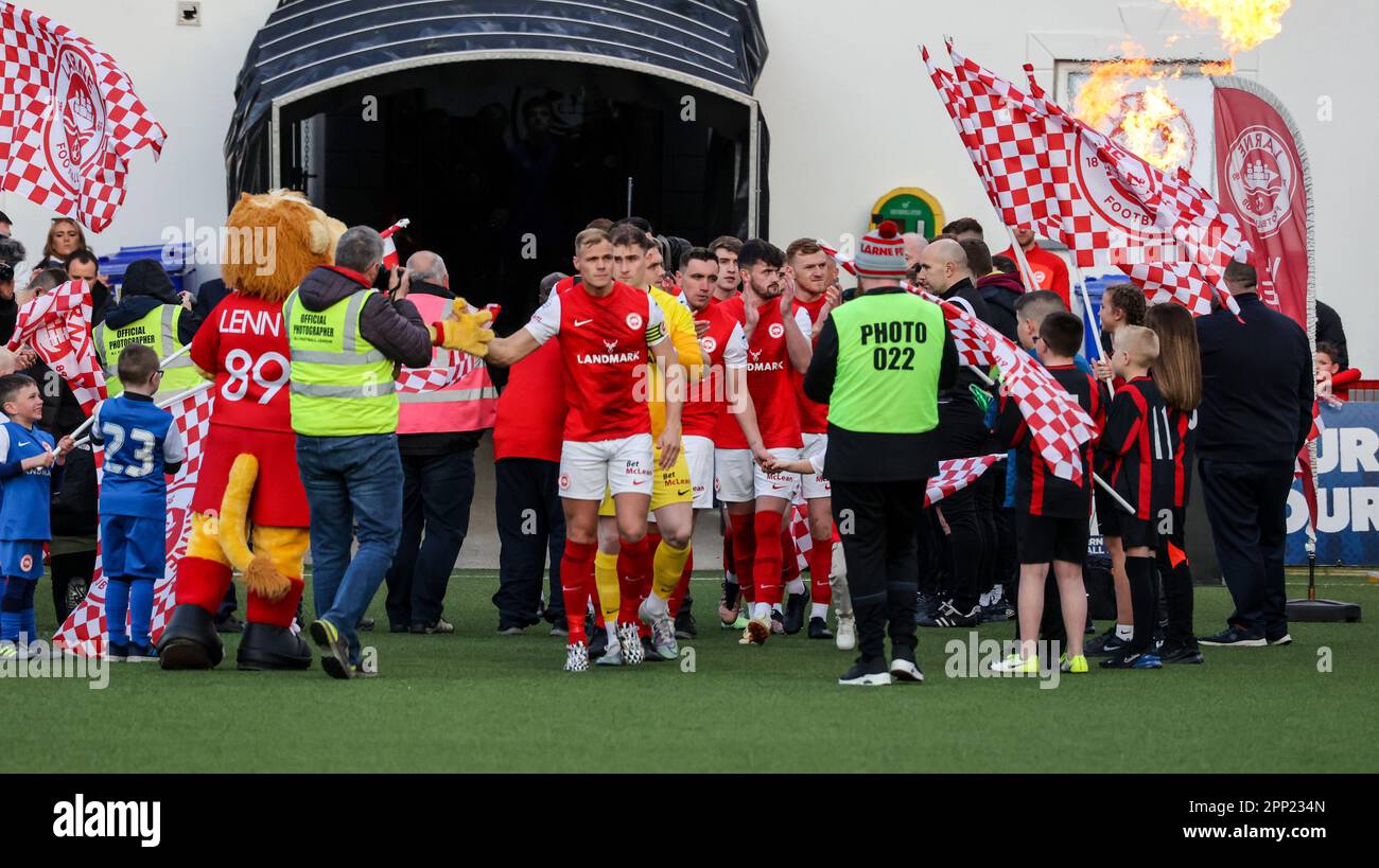 Inver Park, Larne, Irlande du Nord, Royaume-Uni. 21 avril 2023. Danske ...