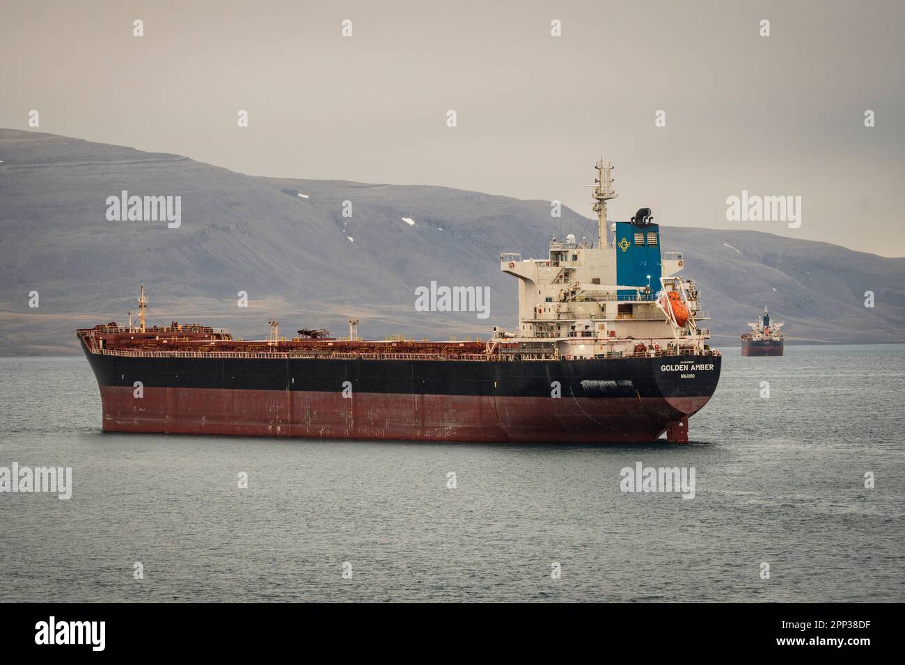 Minerai de fer transportant un cargo en vrac au large de l'île Ragged ...