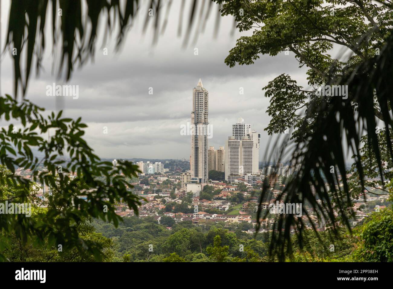 Une partie de la ville de Panama est vue depuis le parc naturel ...