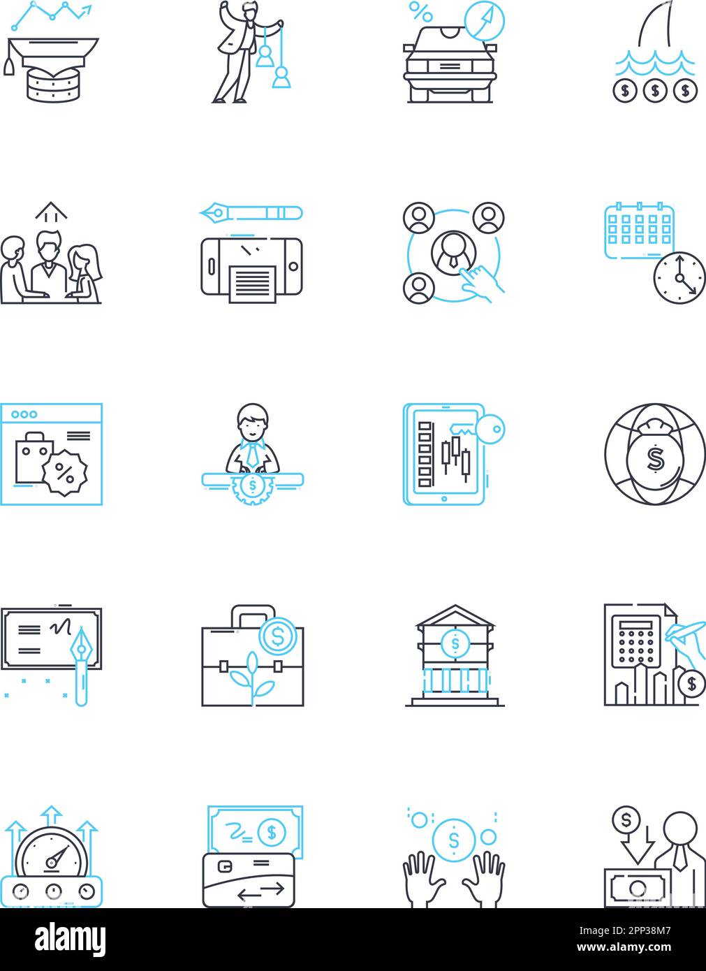 Ensemble d'icônes linéaires de bénéfices fiscaux. Bénéfice, revenu ...