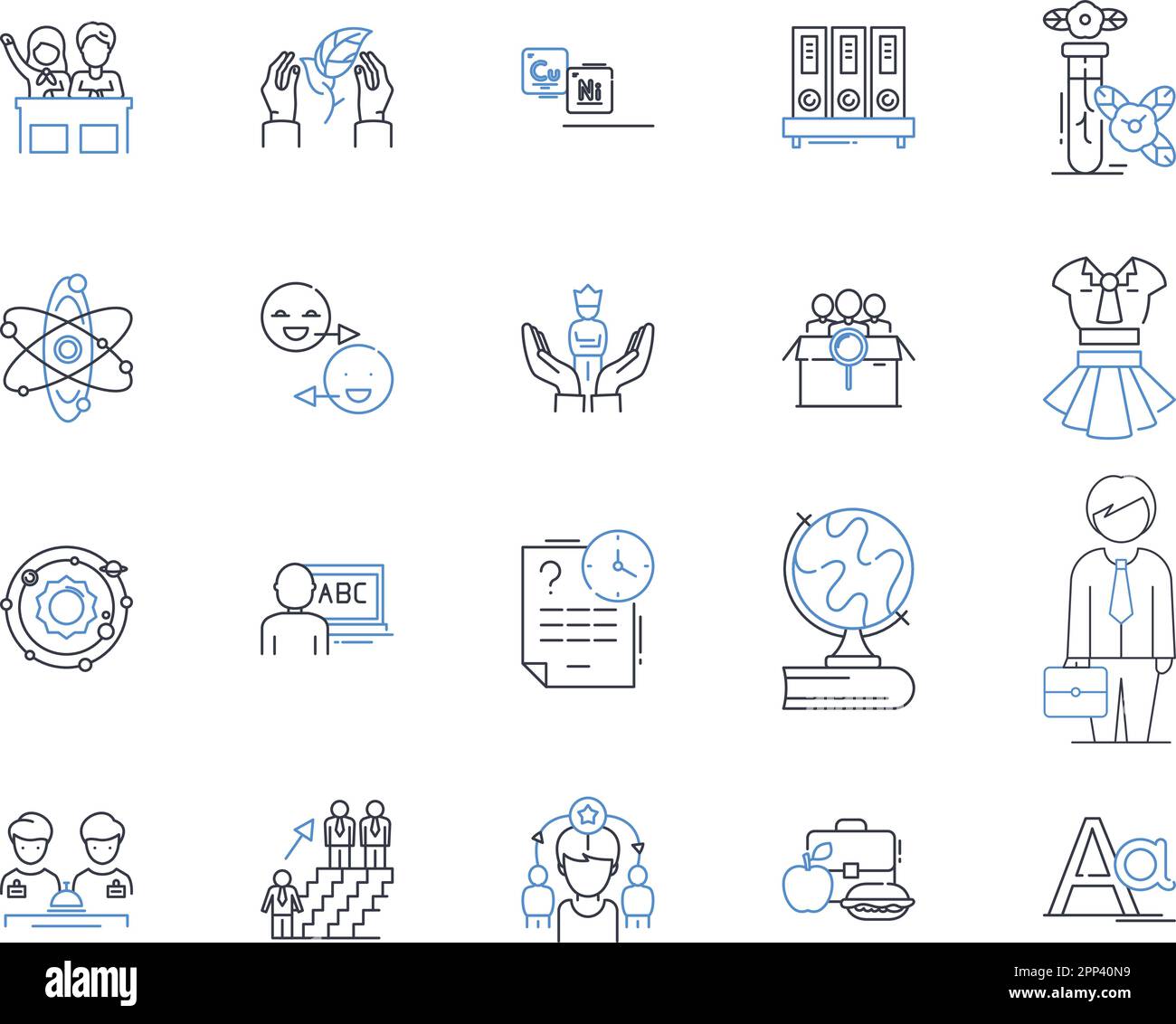 Collection d'icônes de ligne d'instruction du secteur. Formation ...