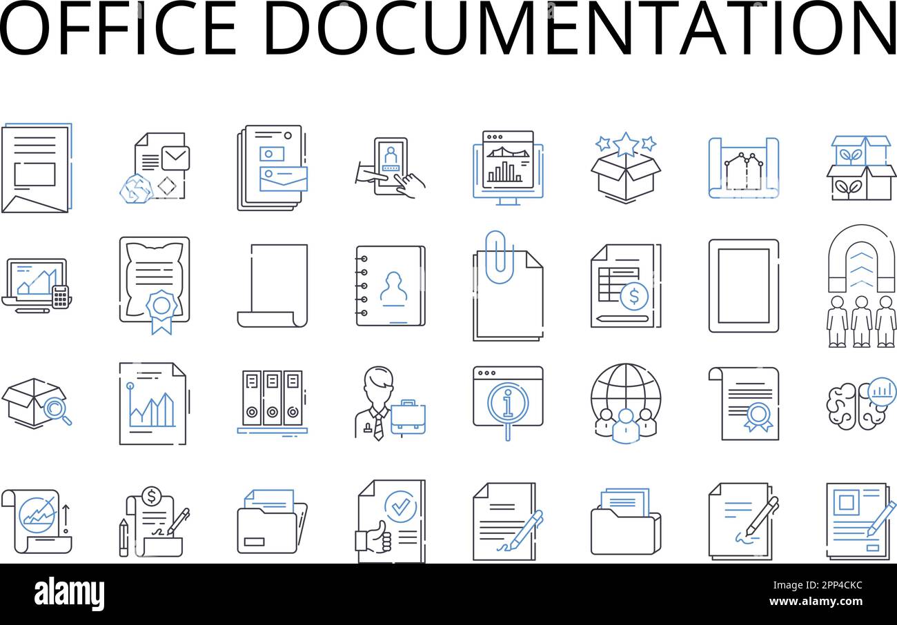 Collection d'icônes de ligne de documentation Office. Documents ... Collection d'icônes de ligne de documentation Office. Documents ...